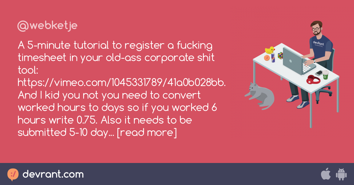 timesheet - A 5-minute tutorial to register a fucking timesheet in your old-ass corporate shit ...