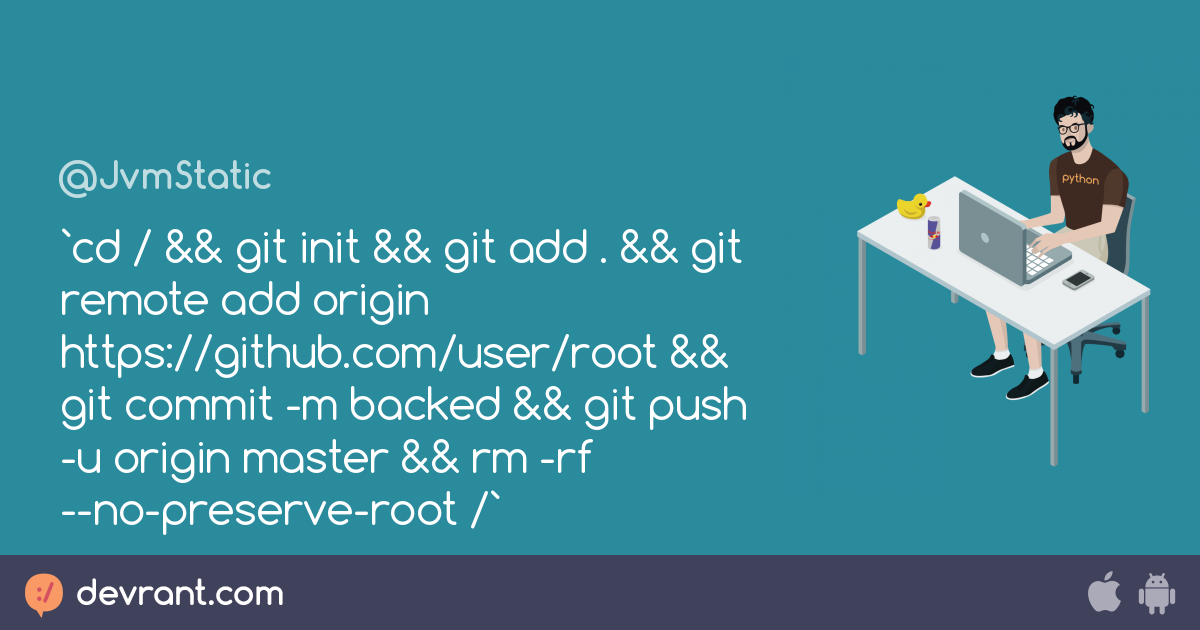 linux - `cd / && git init && git add . && git remote add origin https://github.com/user/root ...