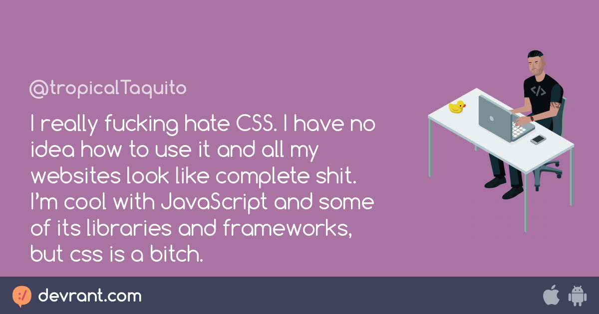 Web Development I Really Fucking Hate Css I Have No Idea How To Use It And All My Websites