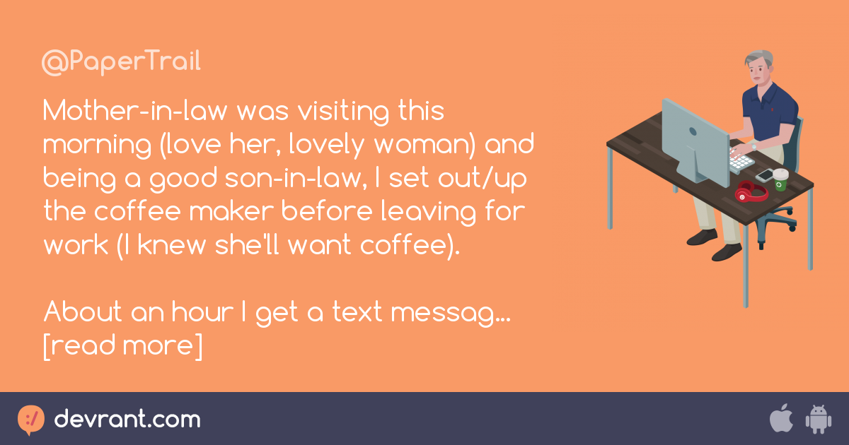 keurig; tech support - Mother-in-law was visiting this morning (love her, lovely woman) and ...