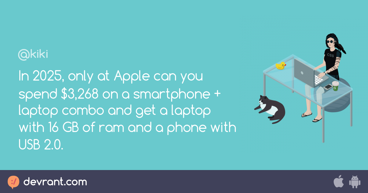 In 2025, only at Apple can you spend $3,268 on a smartphone + laptop combo and get a laptop with ...
