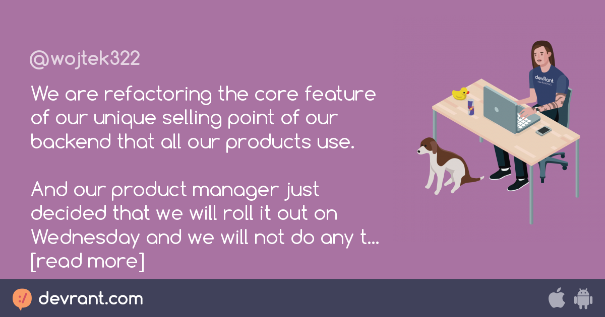 We are refactoring the core feature of our unique selling point of our backend that all our ...