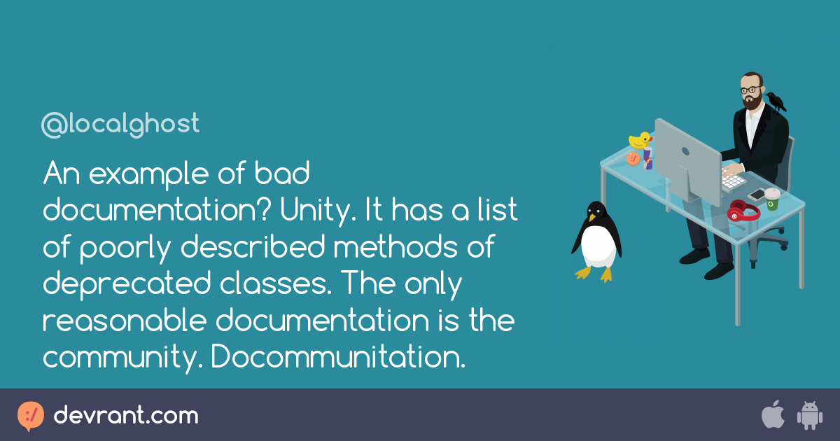 documentation - An example of bad documentation? Unity. It has a list ...