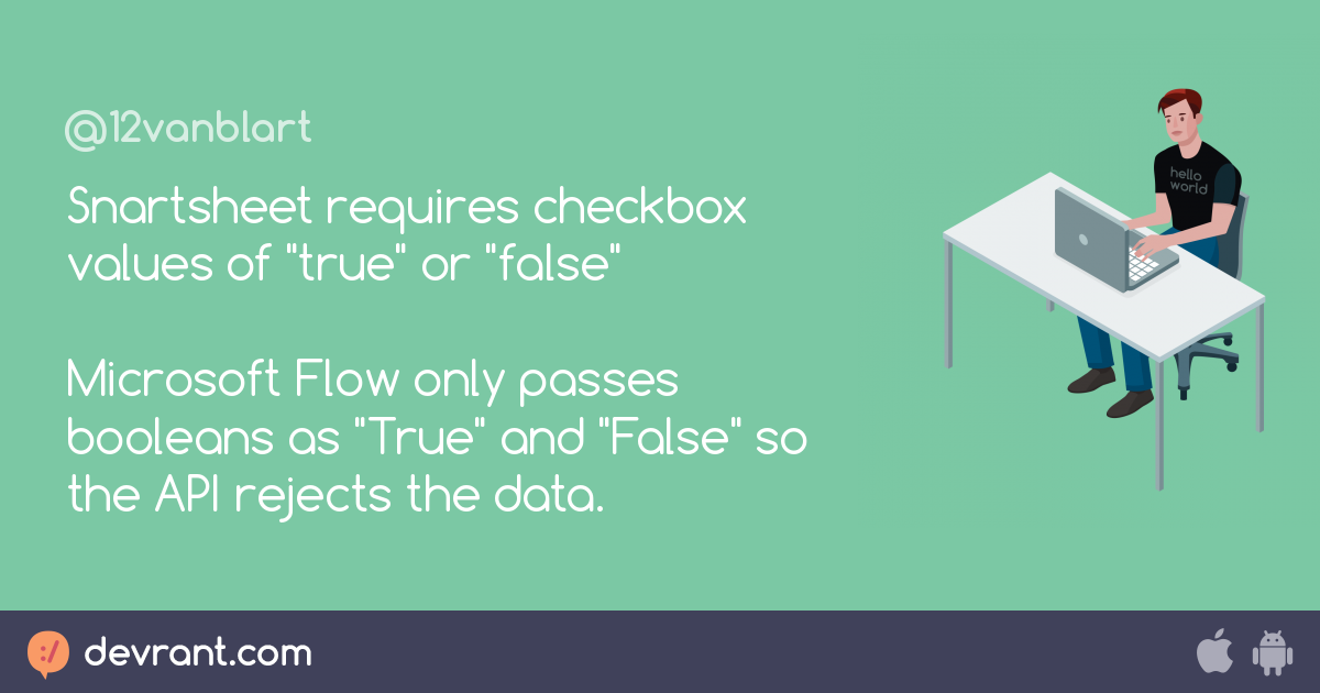Boolean Snartsheet Requires Checkbox Values Of True Or False Microsoft Flow Only Passes