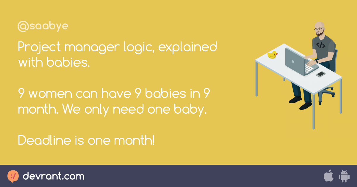 project management - Project manager logic, explained with babies. 9 ...