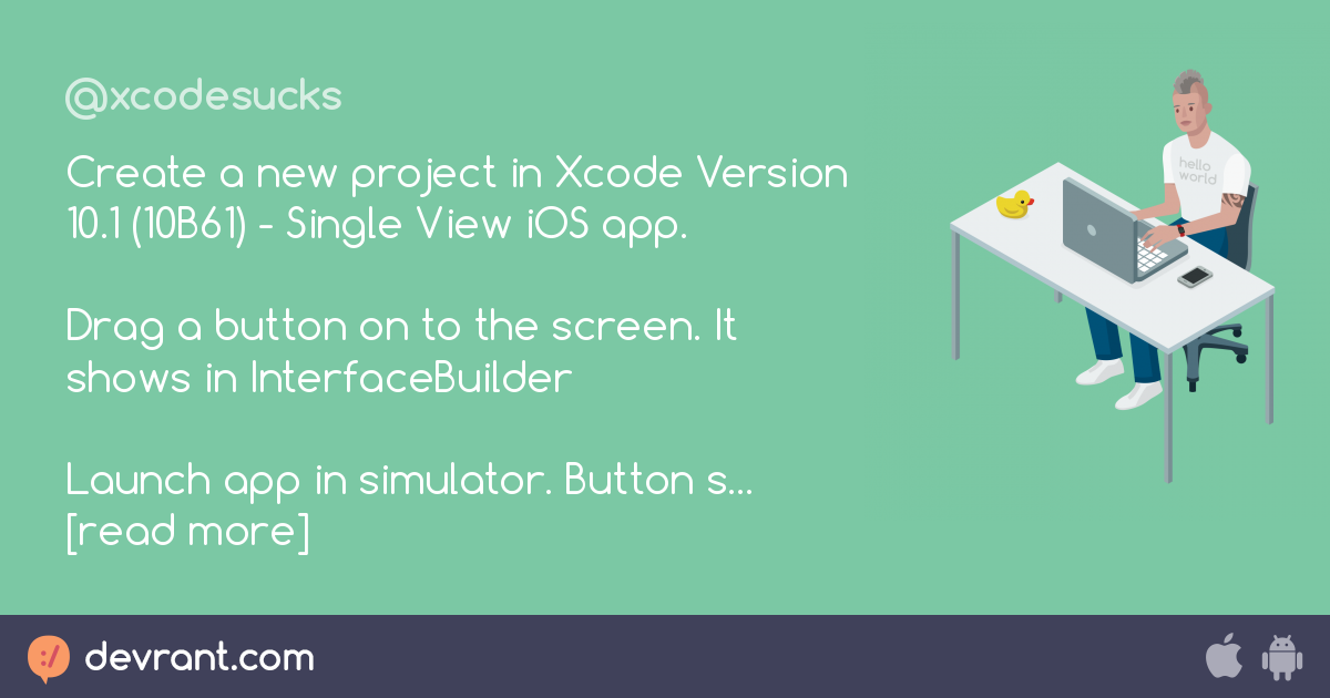 Xcode Create A New Project In Xcode Version 101 10b61 Single View Ios App Drag A Button