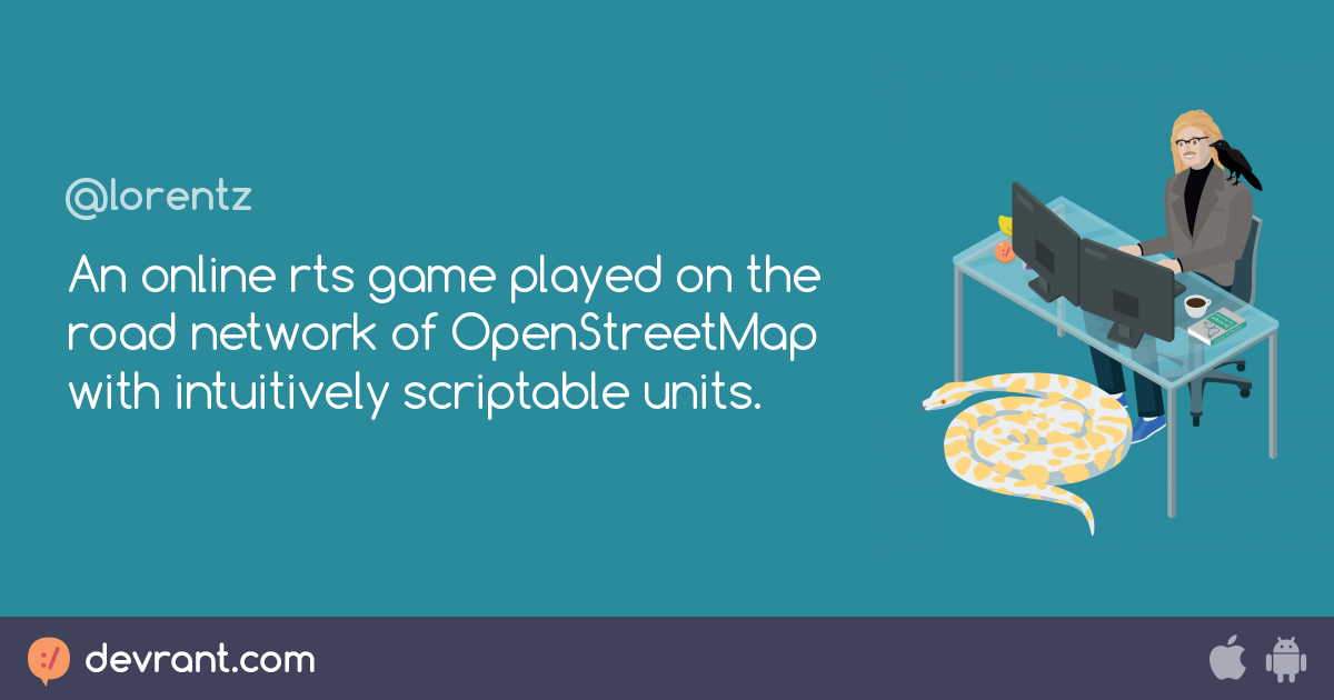 An online rts game played on the road network of OpenStreetMap with ...
