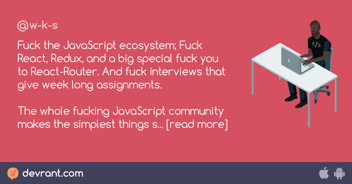 Javascript Redux React Frontend Fuck The Javascript Ecosystem Fuck 2176