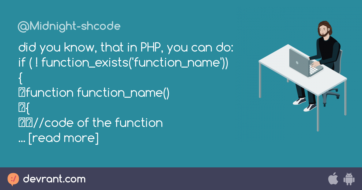 Php Did You Know That In Php You Can Do If Functionexistsfunctionname Function