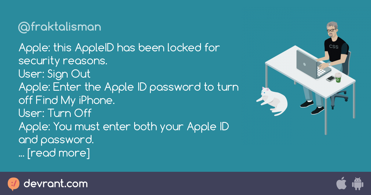 uxfail - Apple: this AppleID has been locked for security reasons. User: Sign Out Apple: Enter ...