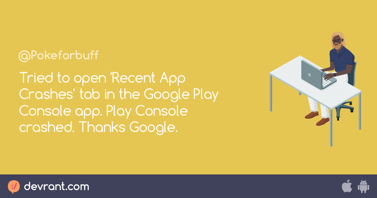 crash - Tried to open 'Recent App Crashes' tab in the Google Play Console app. Play Console ...