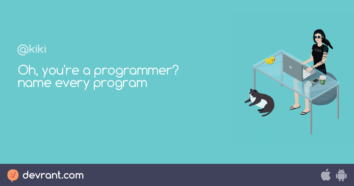 Oh, you're a programmer? name every program - devRant