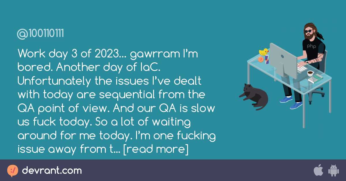 qa - Work day 3 of 2023… gawrram I’m bored. Another day of IaC. Unfortunately the issues I’ve ...