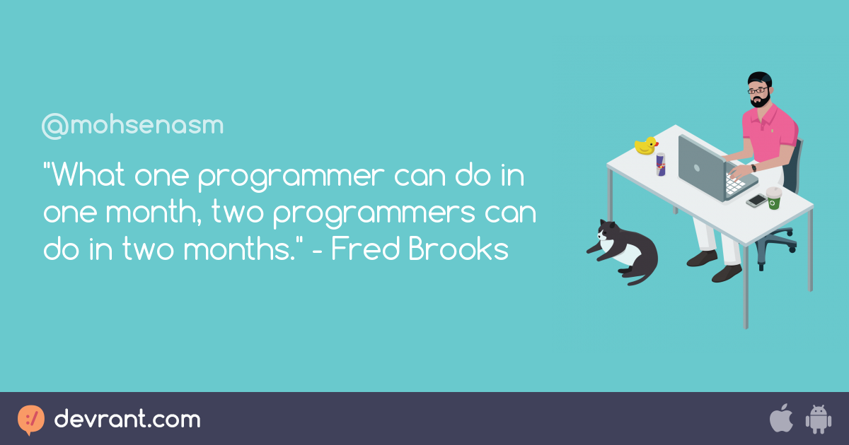 What One Programmer Can Do In One Month Two Programmers Can Do In Two 
