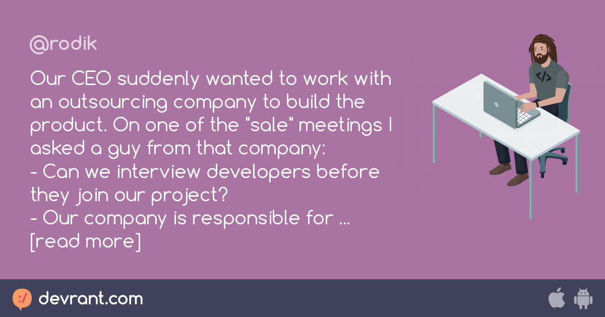 outsourcing - Our CEO suddenly wanted to work with an outsourcing ...