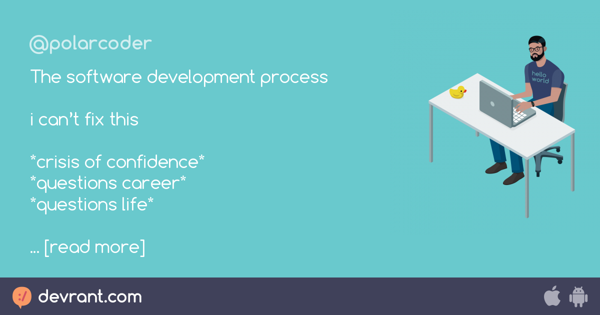 development - The software development process i can’t fix this *crisis of confidence ...
