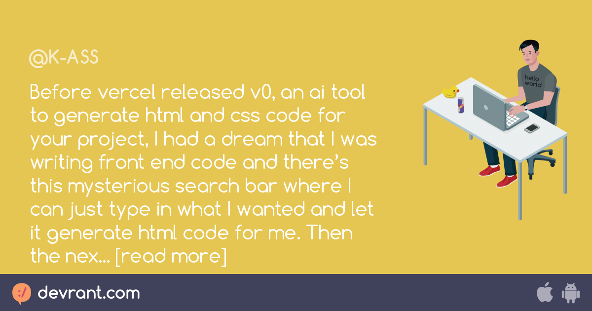 Before Vercel Released V0 An Ai Tool To Generate Html And Css Code For Your Project I Had A