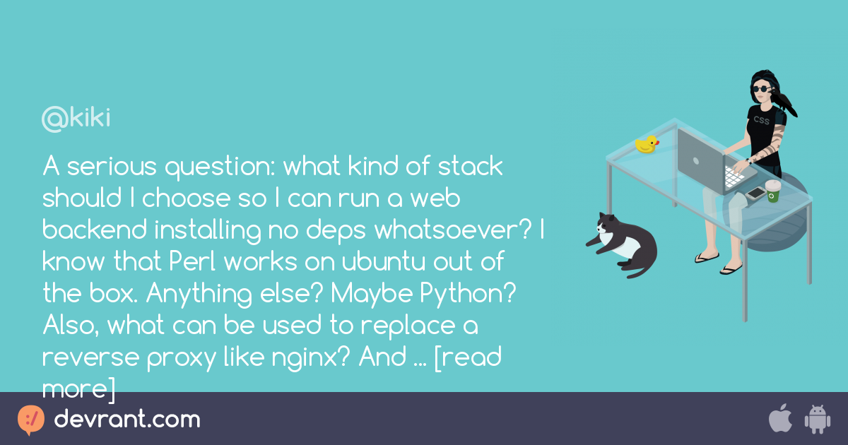 A serious question: what kind of stack should I choose so I can run a web backend installing no ...