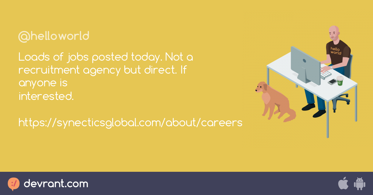 Loads of jobs posted today. Not a recruitment agency but direct. If anyone is interested. https ...